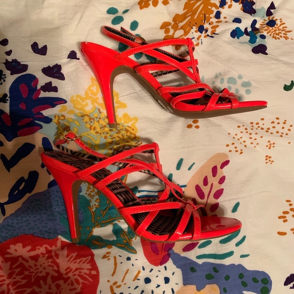 Jessica Simpson | Shoes | Jessica Simpson Neon Coral Caged Heel Sandal ...